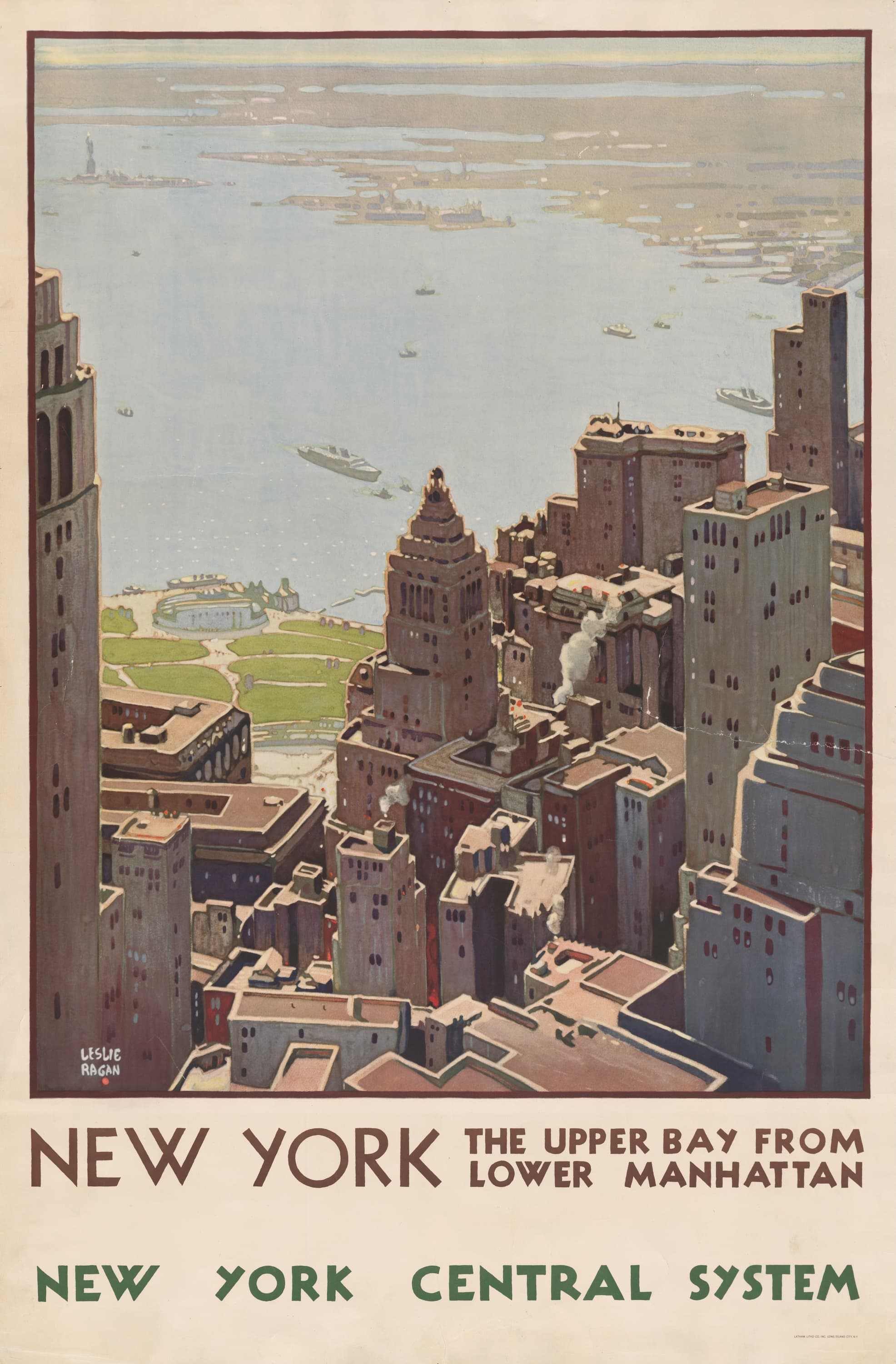 Leslie Ragan: New York State (c. 1930s) | Iconic Art Deco Travel Poster ...