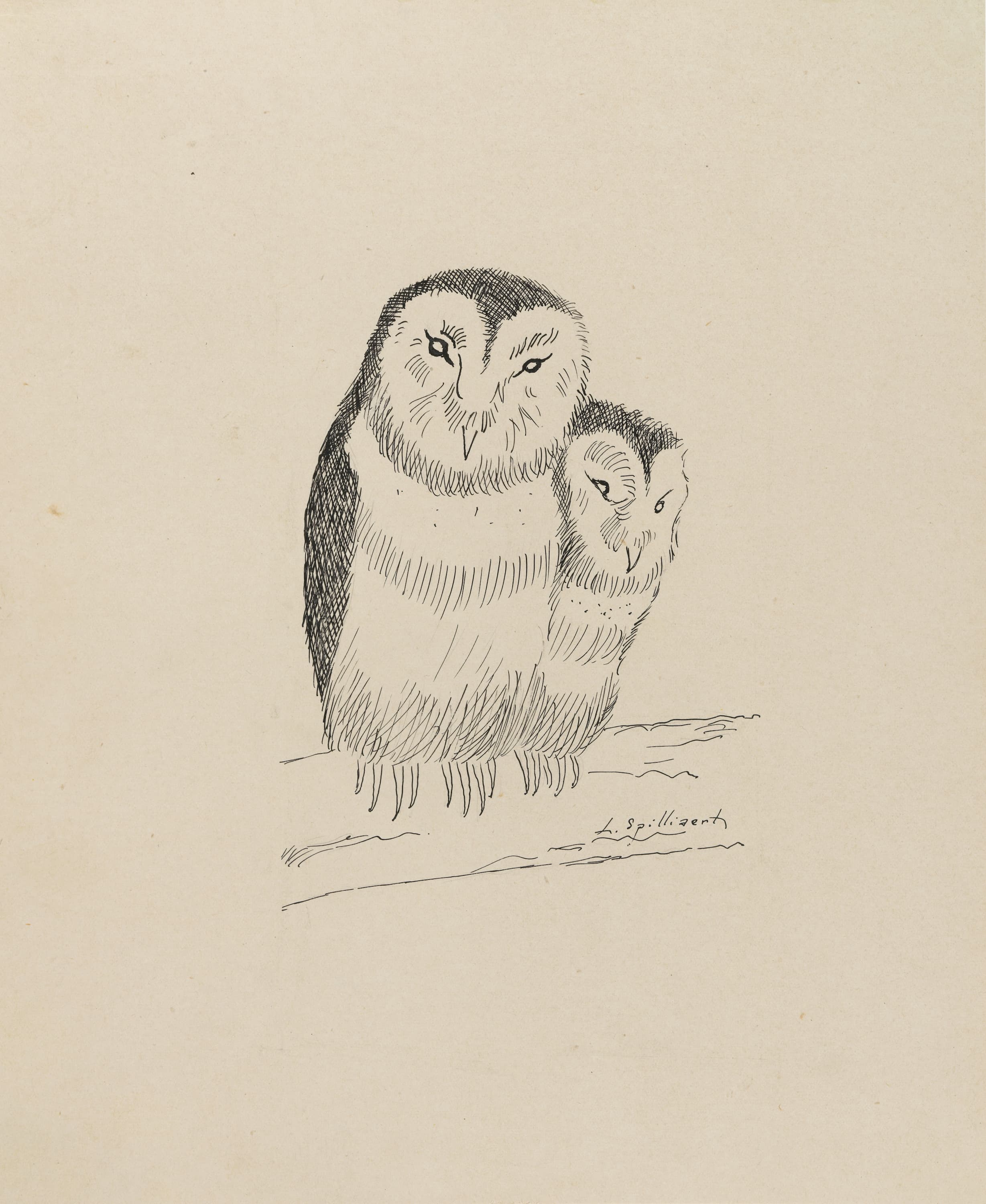 Léon Spilliaert Owl Print | Belgian Symbolist Ink Sketch Giclée | The ...