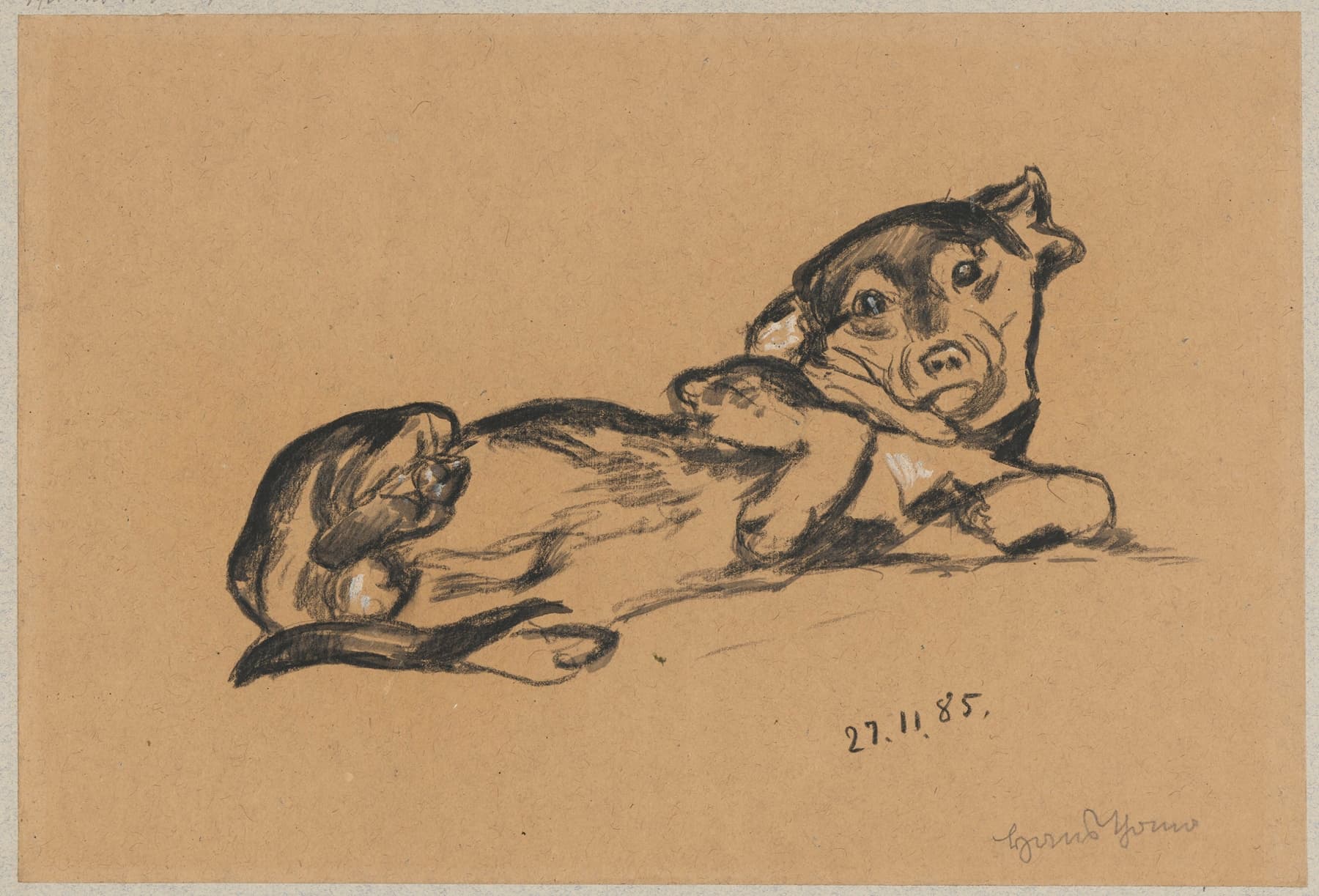 Hans Thoma Dachshund Sketch 1885 | Giclée Dog Fine Art Print | The ...